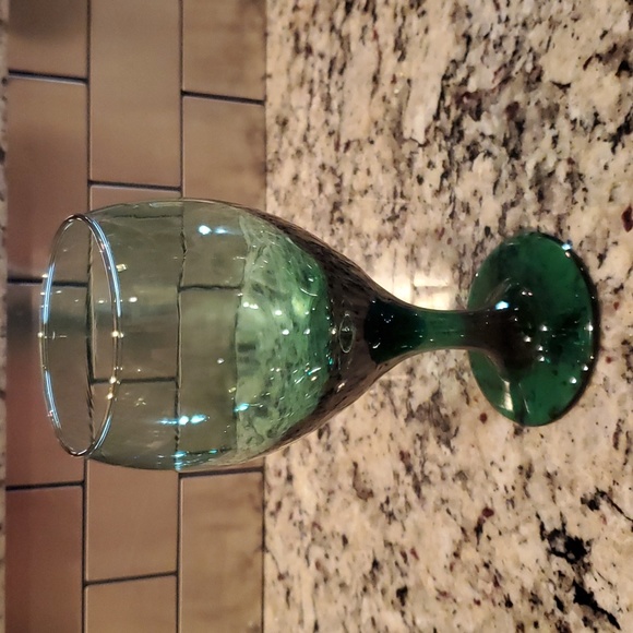 Arby's | Dining | Vintage Gold Rimmed Green Goblet Water Glass Set Of 5 ...